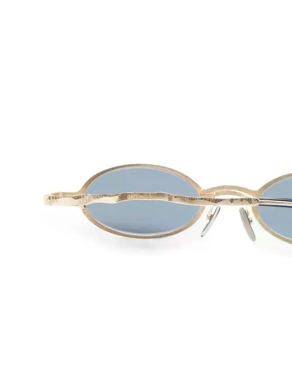 KUBORAUM Hammered-effect Oval-frame Sunglasses
