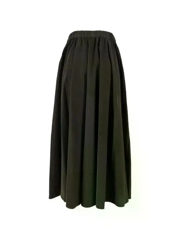 Aspesi Elasticated-waist Corduroy Long Skirt - Black