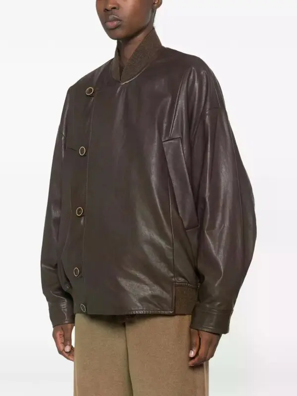 UMA WANG Asymmetric Leather Jacket