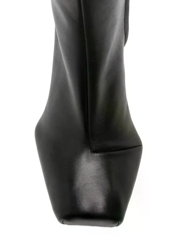 ALAINPAUL Square-toe Ankle Boots