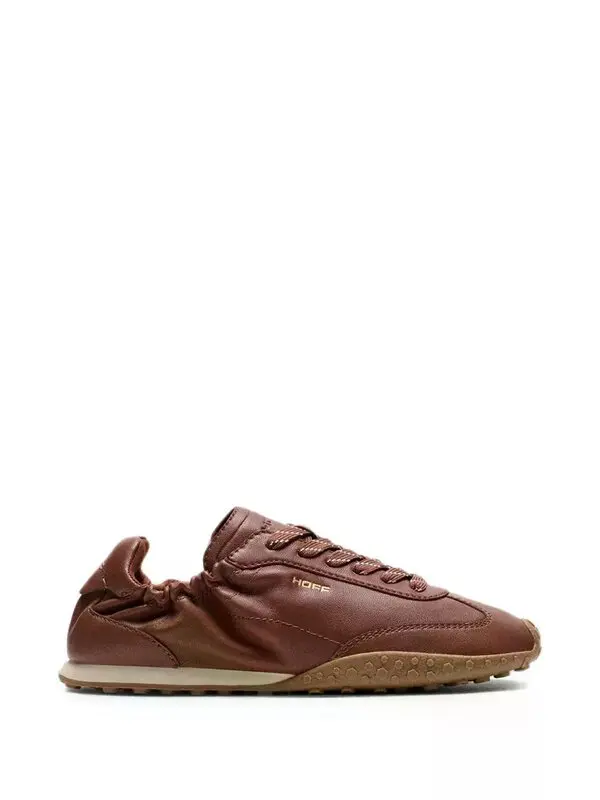 HOFF Leather Ruched-detail Lace-up Sneakers