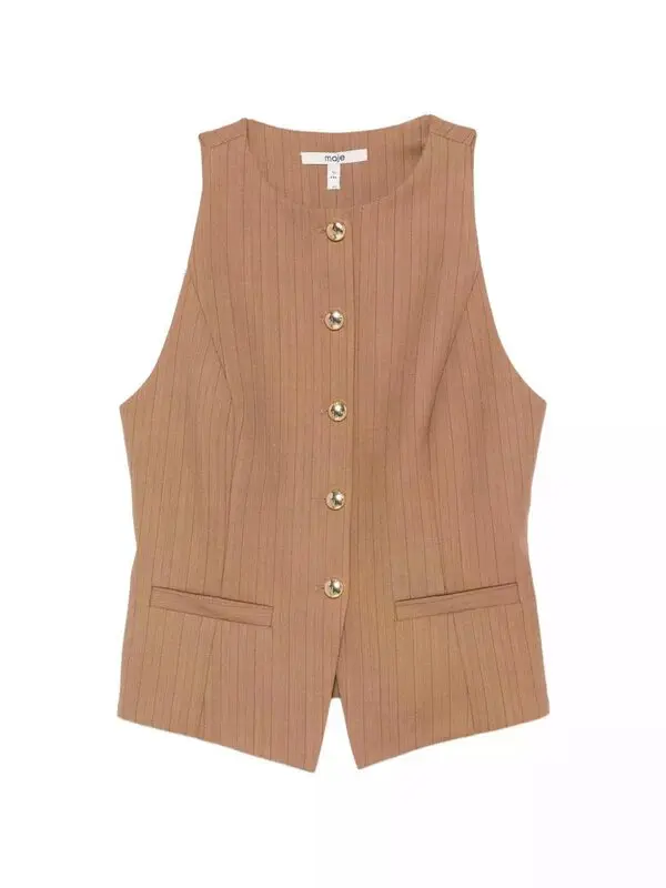 Maje Striped Button-fastening Waistcoat
