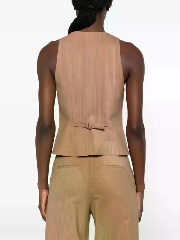 Maje Striped Button-fastening Waistcoat