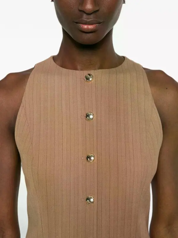 Maje Striped Button-fastening Waistcoat