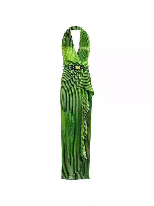 Silvia Tcherassi Striped Ruffled Midi Dress