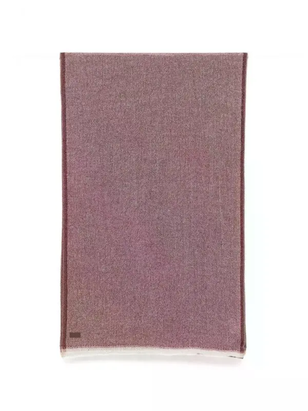 Canali Herringbone-weave Frayed Scarf