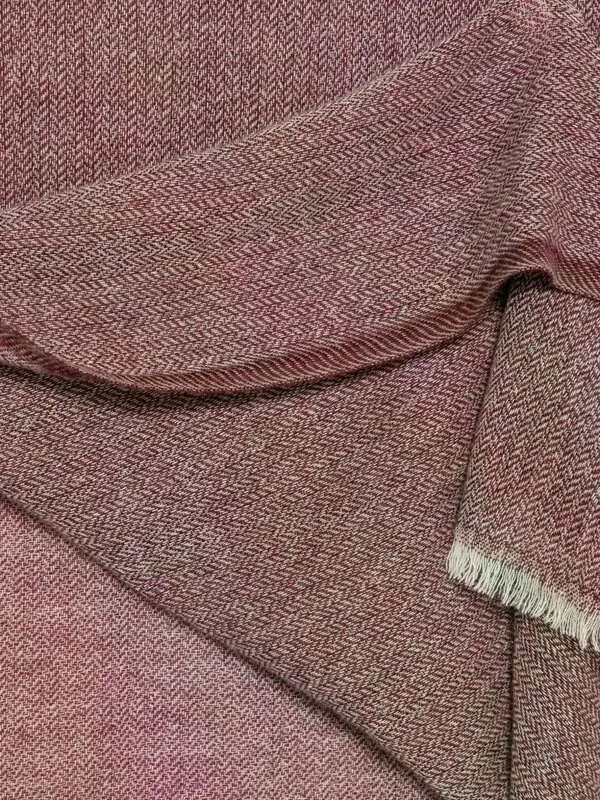 Canali Herringbone-weave Frayed Scarf