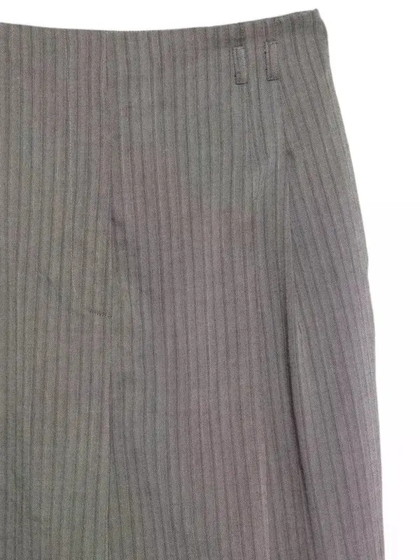 Alberta Ferretti Herringbone-pattern Belt-loop Trousers