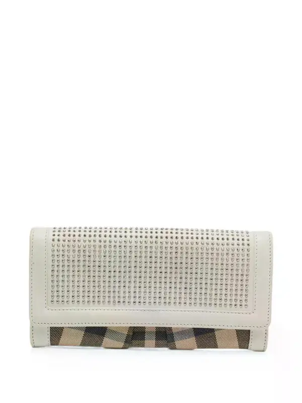 Burberry House Check Studded Continental Wallet - Neutrals