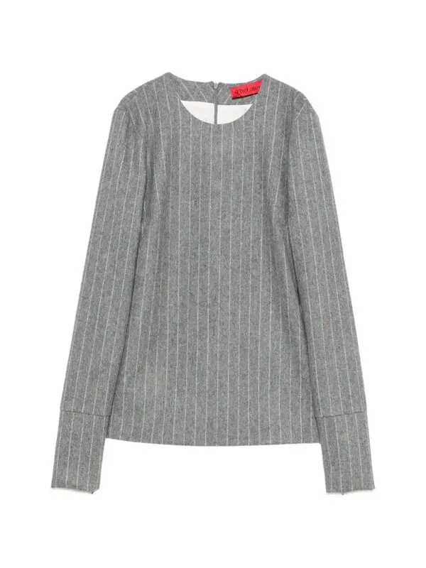 THELATEST Elisa Pinstripe Long-sleeve Top - Grey