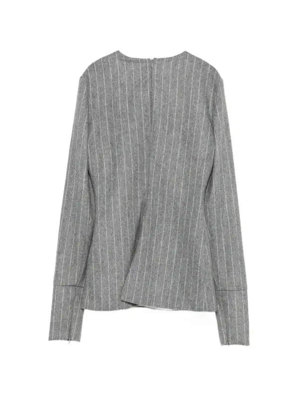 THELATEST Elisa Pinstripe Long-sleeve Top - Grey