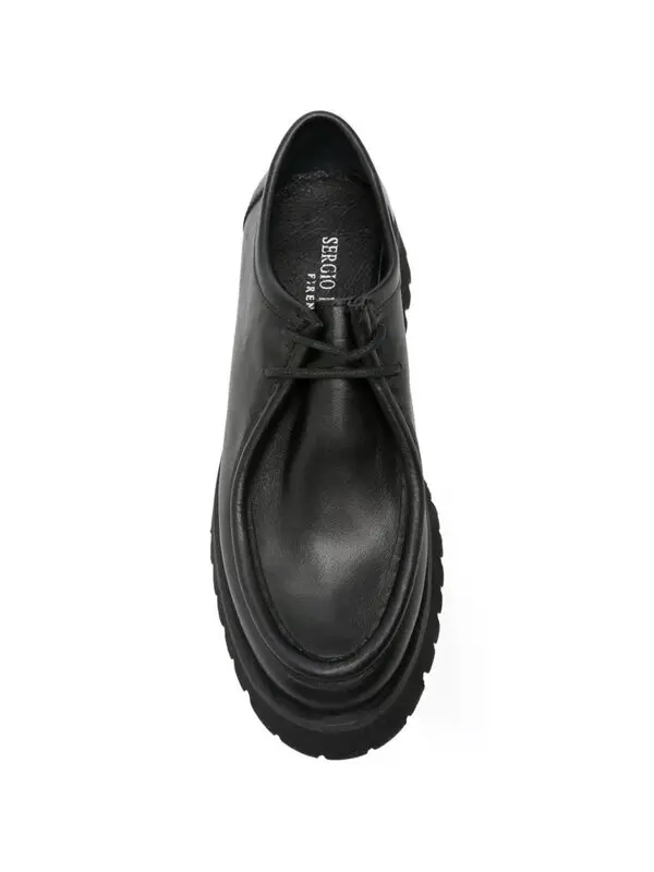 SERGIO MORETTI FIRENZE Leather Lace-up Lug Sole Loafers