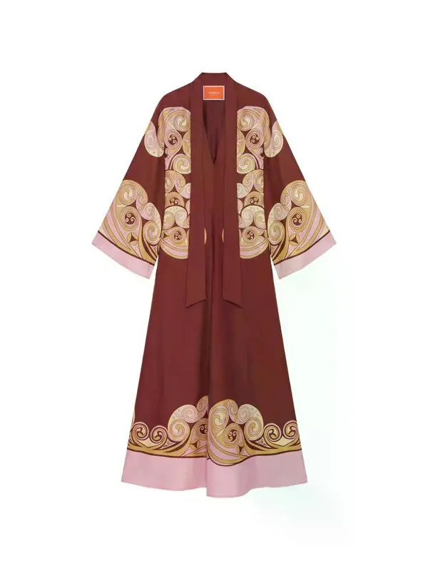 La DoubleJ Magnifico Swirl-print Dress - Brown
