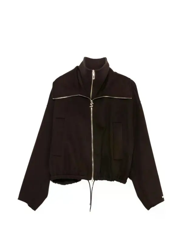 Sportmax Layered Collar Elasticated Hem Jacket - Brown