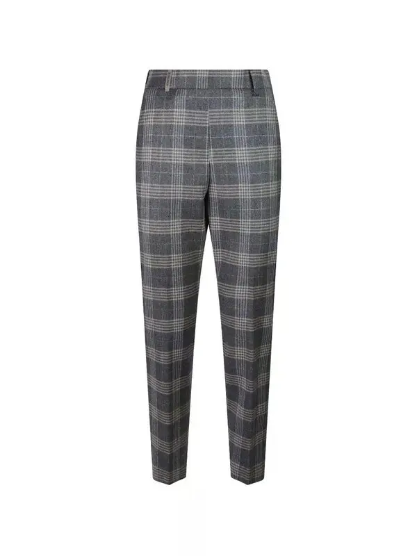 Peserico Check-pattern Tapered Trousers - Grey