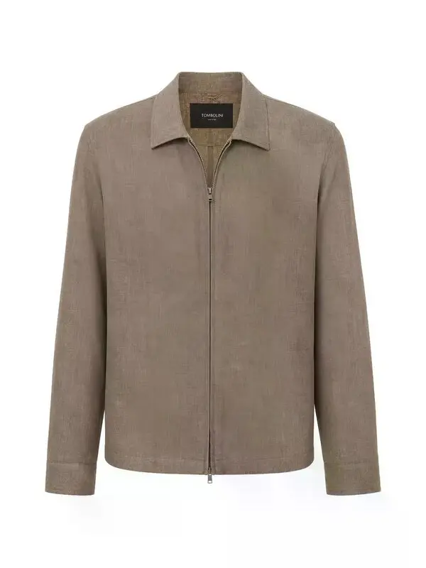 TOMBOLINI Zip-up Collared Jacket - Brown