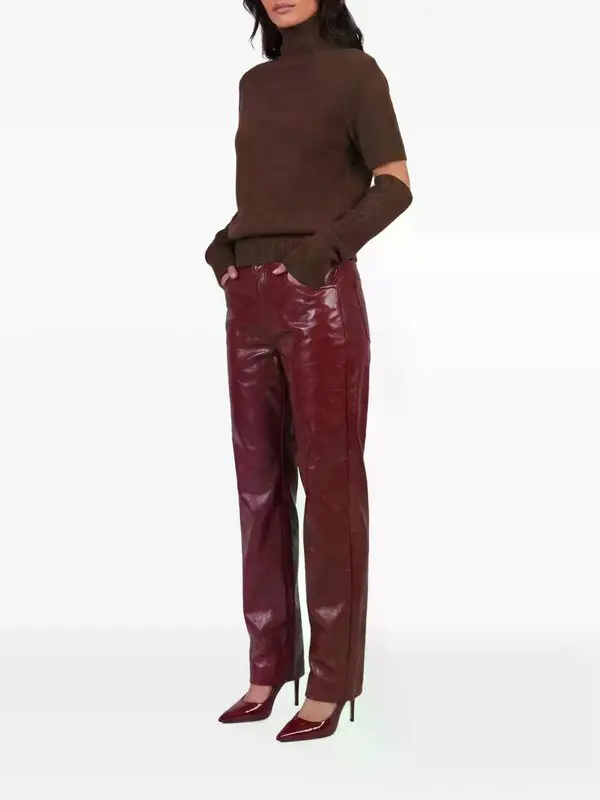 Federica Tosi Ribbed Knit High Neck Sweater - Brown