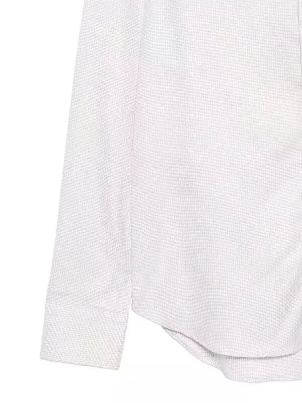 Canali Micro-check Spread-collar Shirt - Neutrals