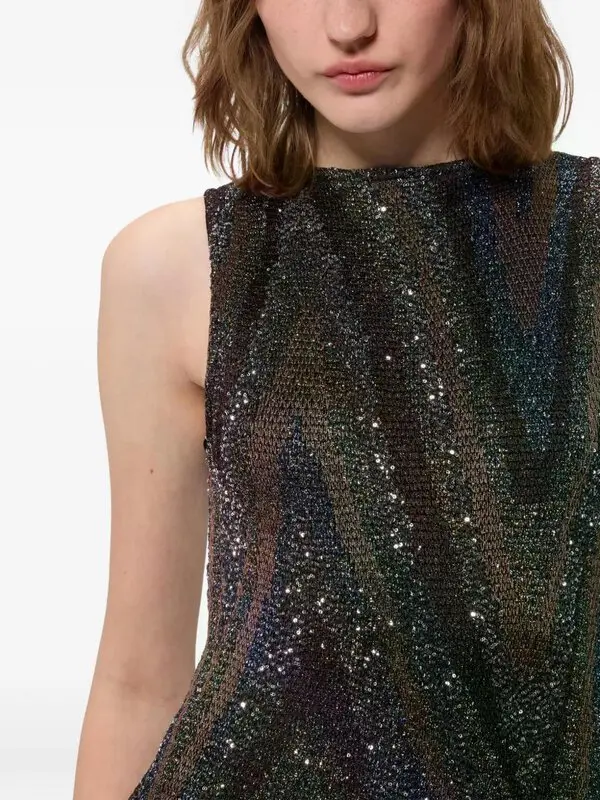 Missoni Sequin-embellished Zigzag-knit Dress