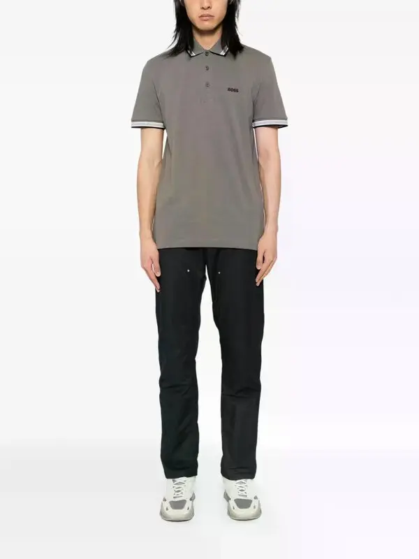 BOSS Logo Embroidery Short-sleeves Polo Shirt
