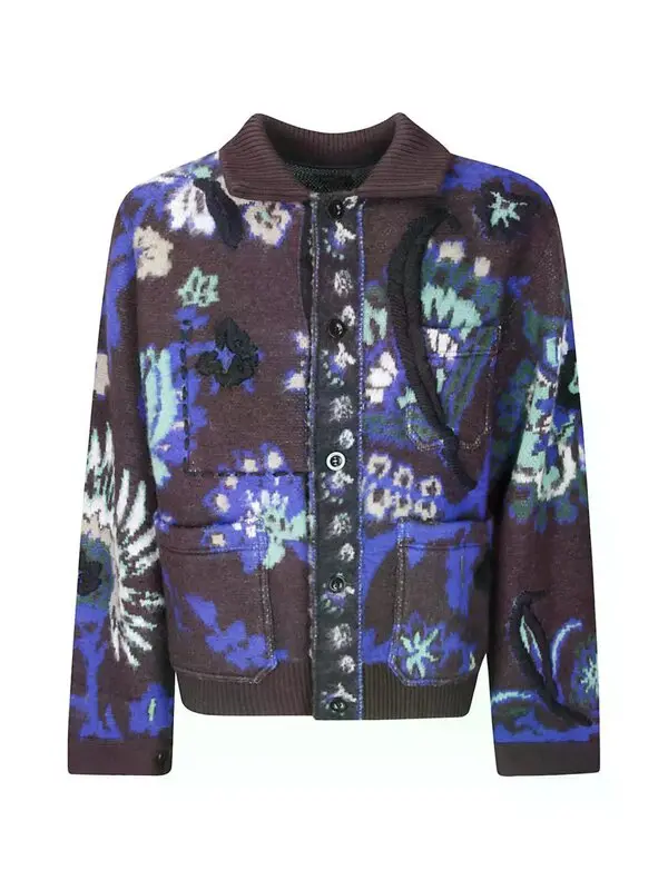 Sacai Floral-jacquard Embroidered Jacket