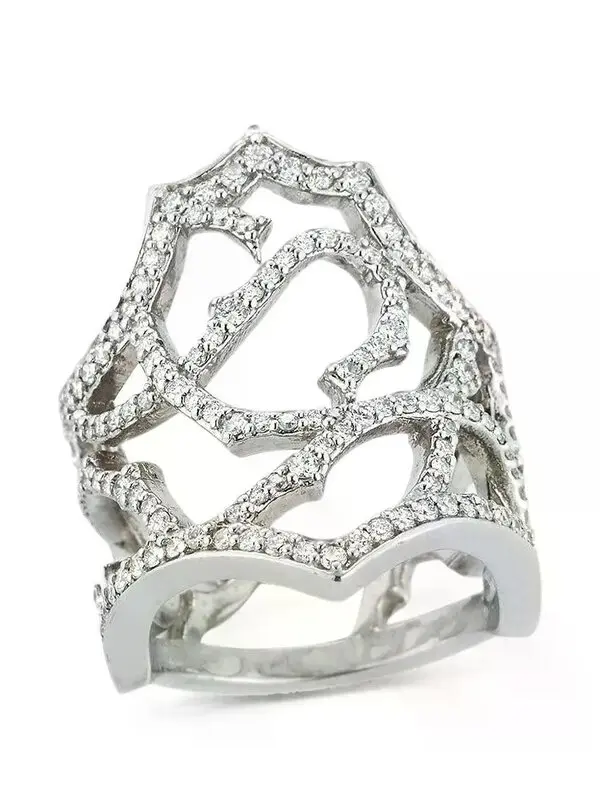 PARULINA Thorn Briar Diamond Ring In 18k White Gold
