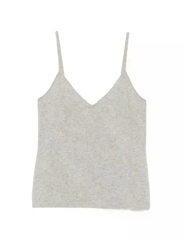 Eric Bompard Cashmere Spaghetti-strap Top - Grey