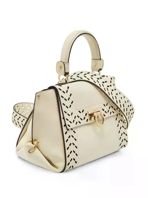 FERRAGAMO Sofia Leather Laser-cut Tote Bag