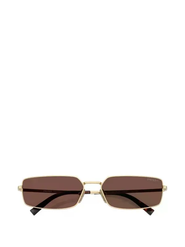 Prada Geometric Frame Sunglasses - Gold