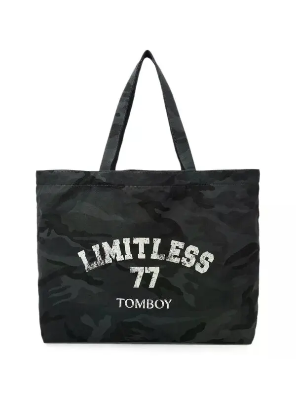 STUDIO TOMBOY Camouflage-print Logo-print Tote Bag