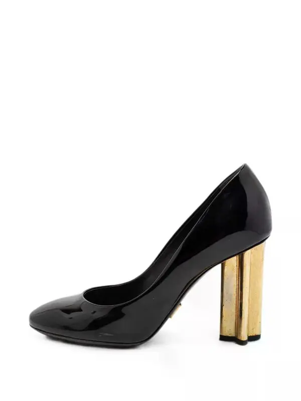 LOUIS VUITTON Round-toe Block-heel Pumps