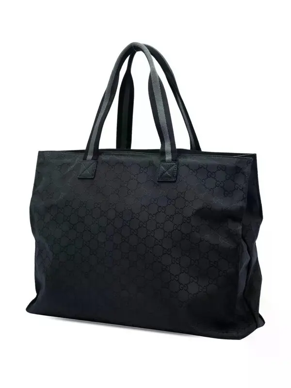 Gucci 2016-2026 Gg Nylon Web Tote Bag - Black