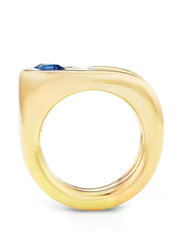 UNIFORM OBJECT 18k Yellow Sapphire And Diamond Ring