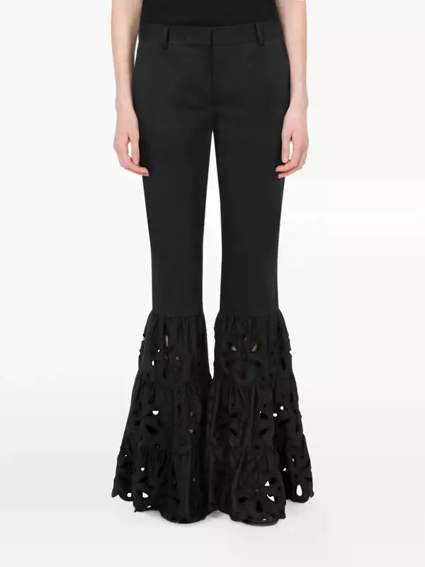 Moschino Broderie Anglaise Tiered Hem Trousers