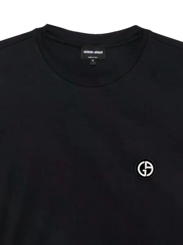 Giorgio Armani Logo-patch Short-sleeve T-shirt - Blue