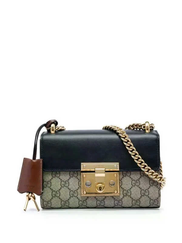 Gucci 2016-2026 Small Gg Supreme Padlock Crossbody Bag - Neutrals
