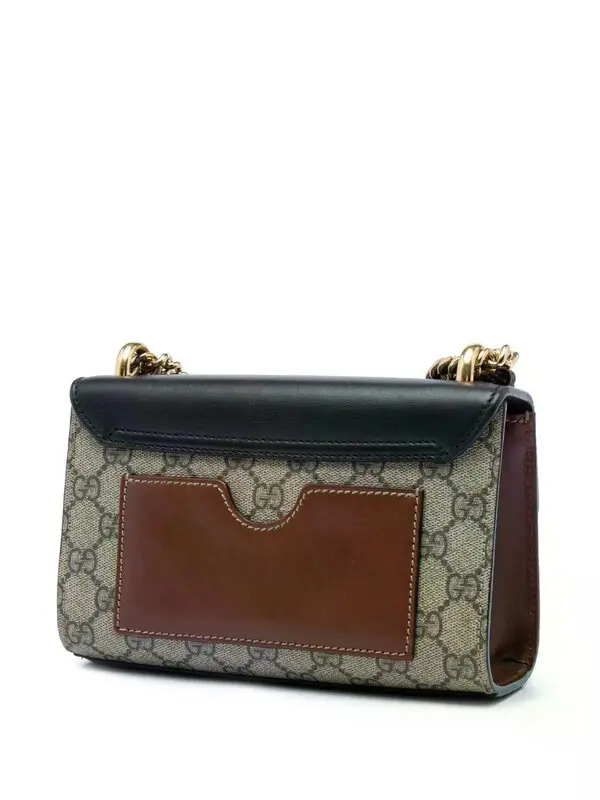 Gucci Gg Supreme Padlock Crossbody Bag - Neutrals