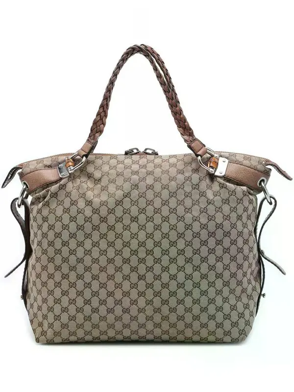Gucci Gg Canvas Bamboo Bar Tote Bag