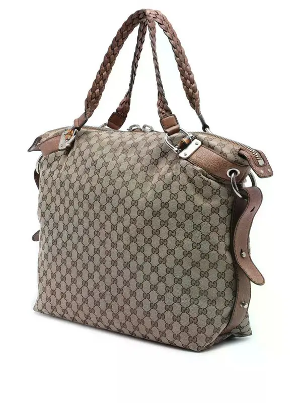 Gucci Gg Canvas Bamboo Bar Tote Bag