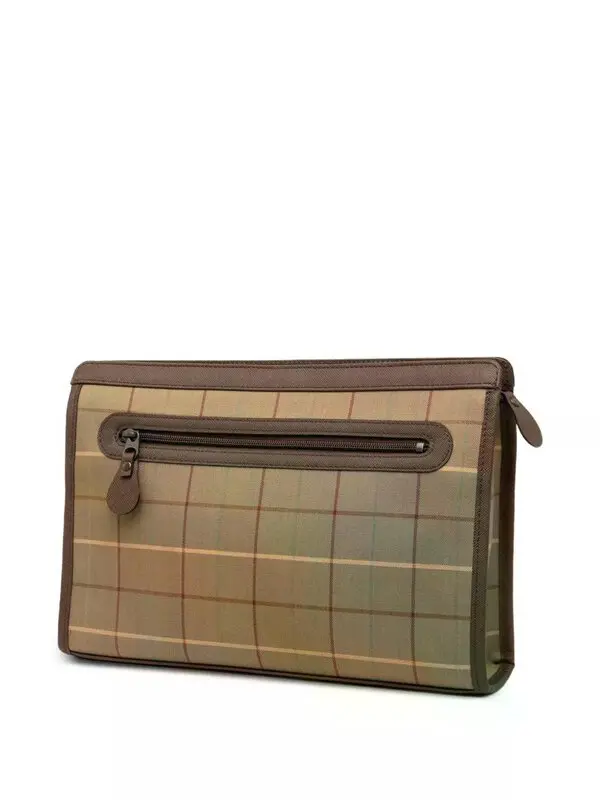 Burberry Vintage Check Canvas Clutch Bag