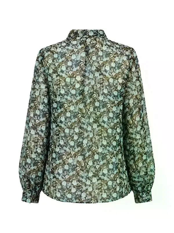 I BLUES Floral-print Ruffled Blouse - Black