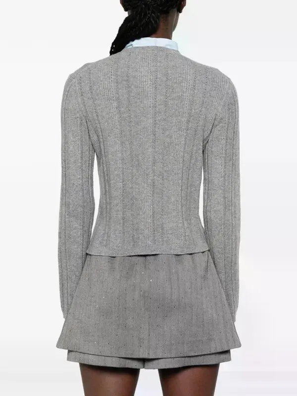Maje Ribbed-knit Bow-detail Jumper
