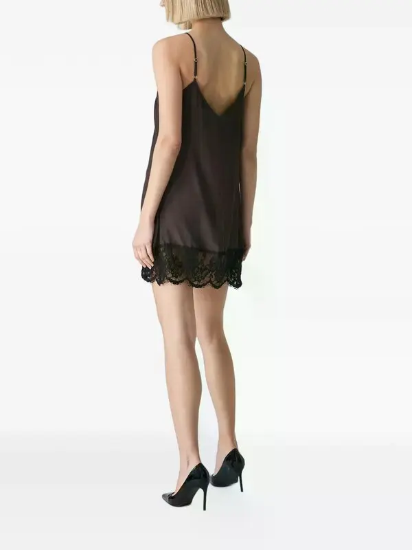 Vera Wang Lace-trim Slip Mini Dress