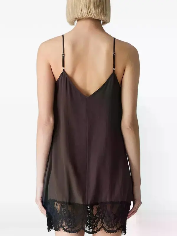Vera Wang Lace-trim Slip Mini Dress