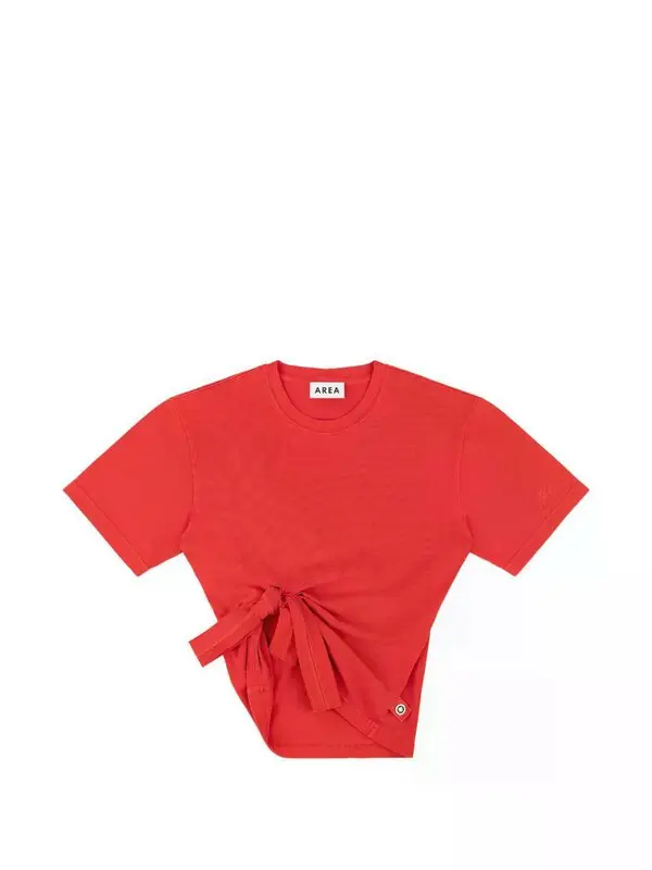 AREA Knot-detail T-shirt - Red