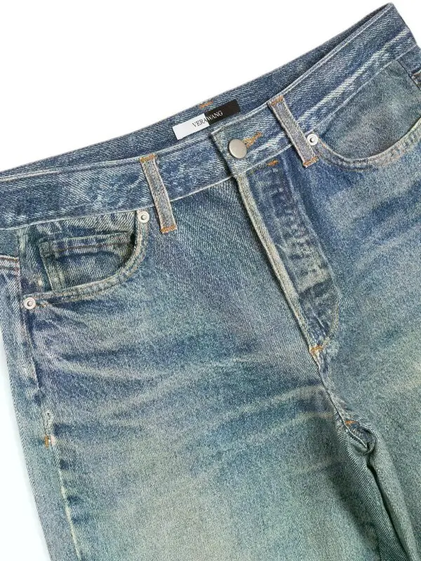 Vera Wang Saskia Denim-illusion Cotton Trousers