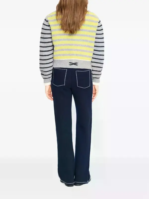 BARRIE Striped Chunky-knit Cardigan