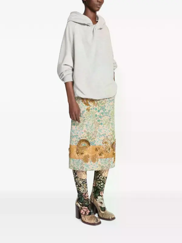 Dries Van Noten Oversized Cotton Hoodie With Knot Drape