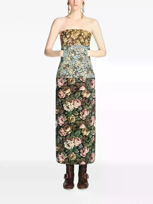 Dries Van Noten Long Floral Skirt