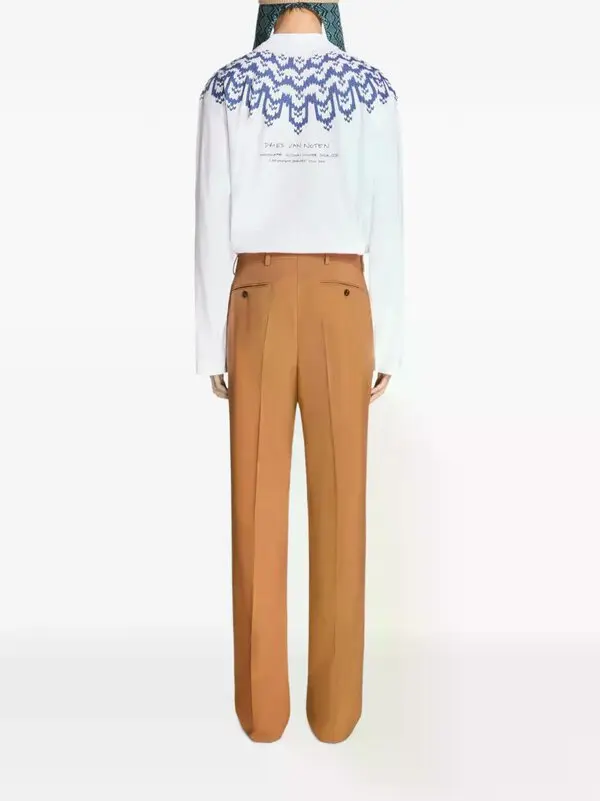 Dries Van Noten Long Straight-leg Wool Pants